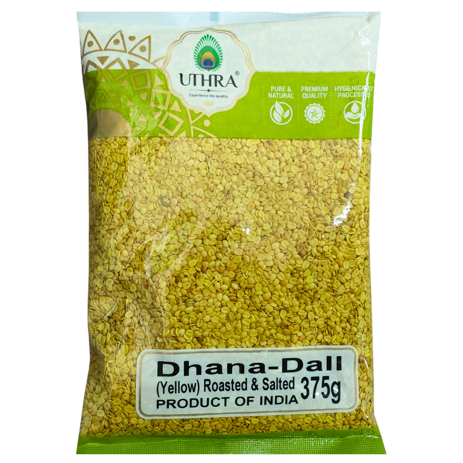 Uthra Yellow Roasted & Salted Dhana Dal – Gayatri Store UK